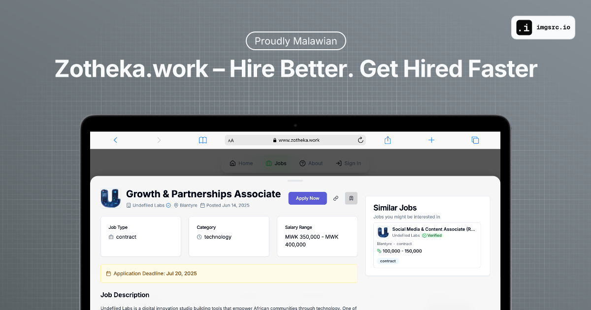 Zotheka Find Jobs In Malawi Malawi s Premier Job Platform zotheka-find-jobs-in-malawi-malawi-s-premier-job-platform